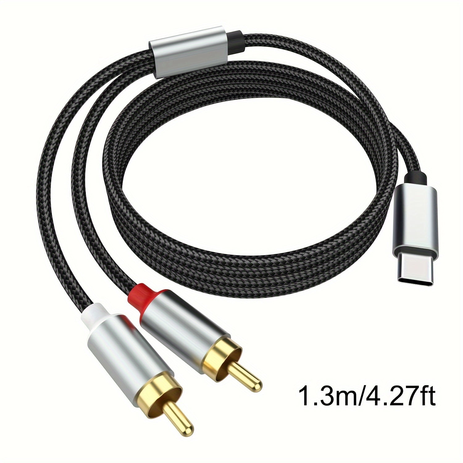 CNKOO USB C to RCA Audio Cable USB Type-C Male to 2 RCA Male Stereo ...