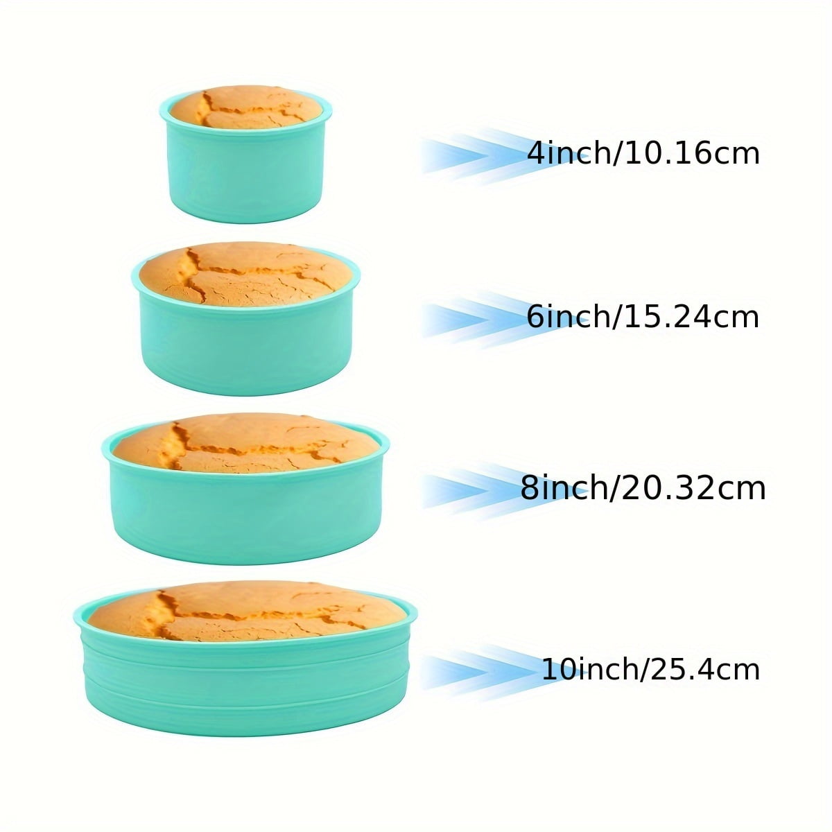 CNKOO Versatile Silicone Cheesecake Mold Set - 4” 6” 8” 10” Round ...