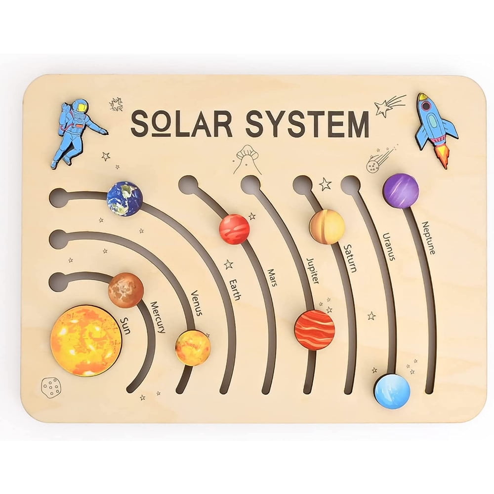 CNKOO Wooden Solar System Puzzle Toys - Jigsaw Puzzles for Kids, Space ...