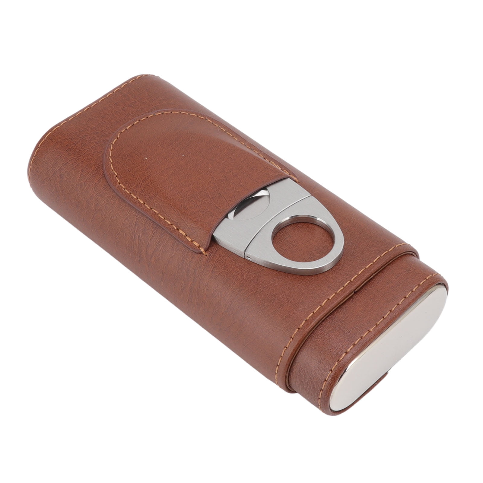 CNMF Cigar Case With Cutter,3 Finger Cigar Case Leather Cedarwood ...