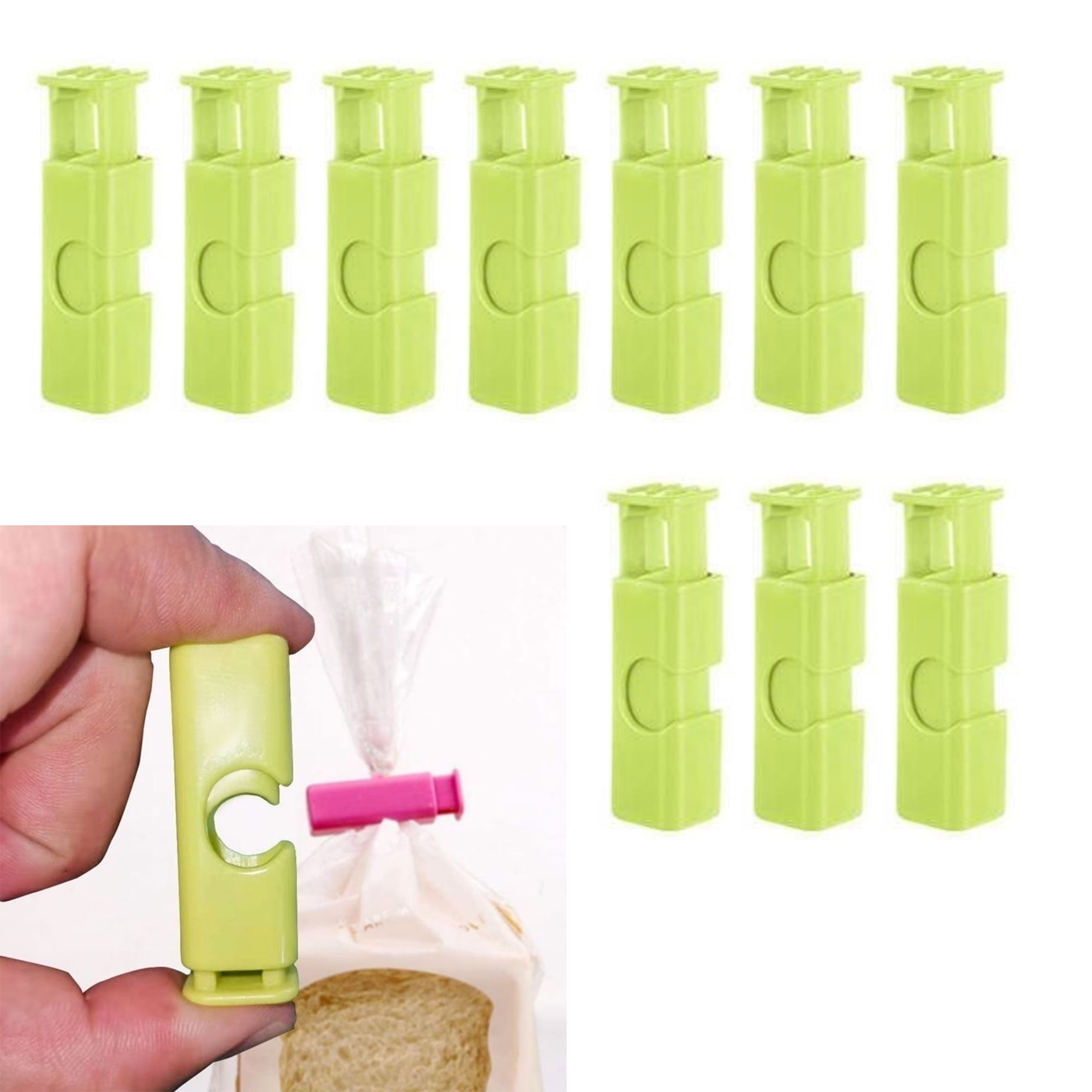 CNNIK Hot Pink Press Sealing Clips, Pack of 10, Snack Freshness Sealing ...
