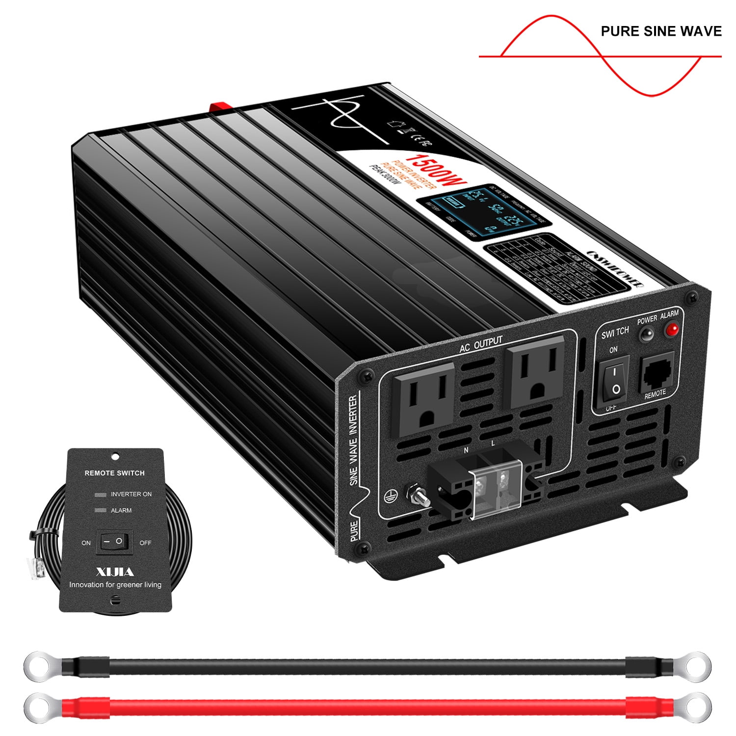 CNSWIPOWER 1500W (Peak Power 3000W) Pure Sine Wave Inverter DC 36v to ...