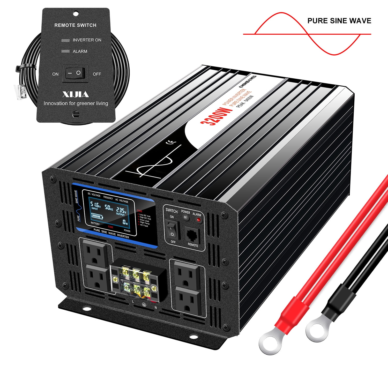 CNSWIPOWER 3000W 3200W (6400W Peak) Pure Sine Wave Power car Inverter ...