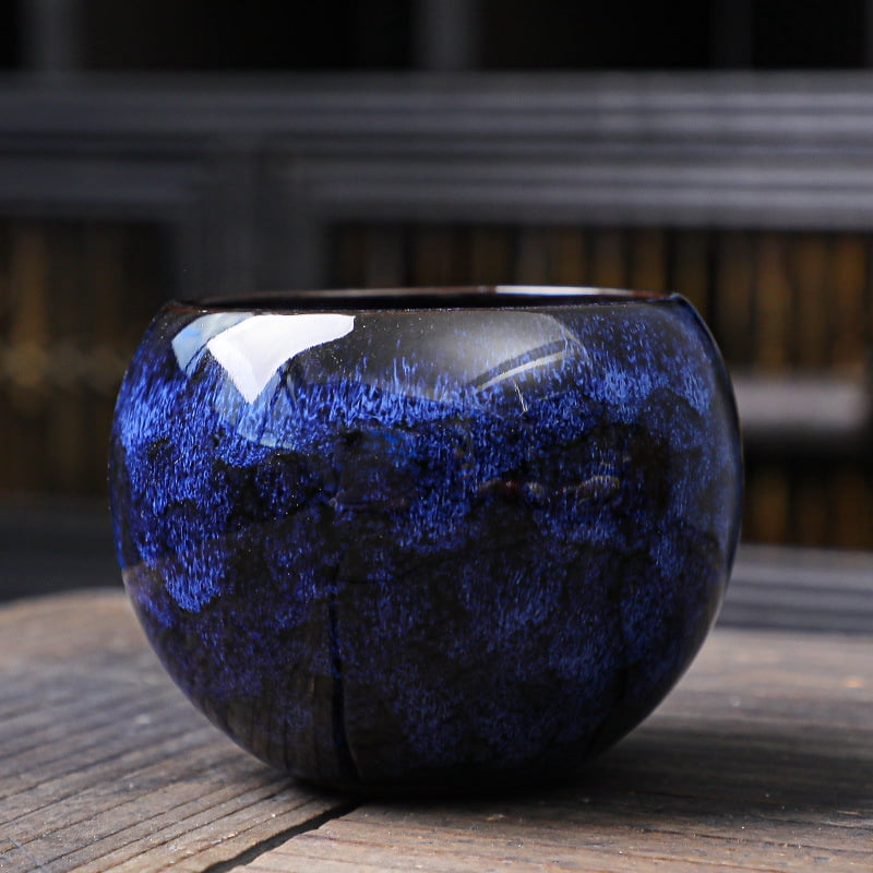 CNV Artistic Crackle Glaze Ceramic Cup, Handcrafted Self-Standing ...