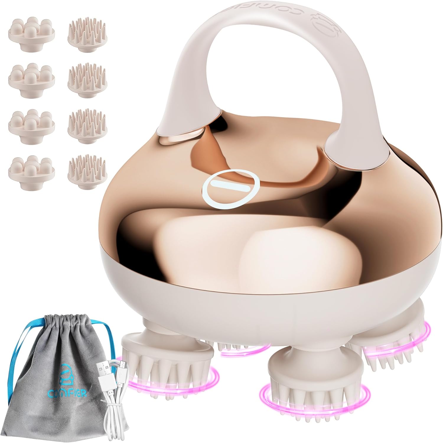 CNV Cordless Waterproof Head Massager with 2 Sets of Kneading ...