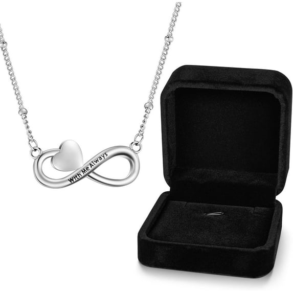 CNV Personalized Infinity Urn Necklace with Custom Engraving, Stainless ...