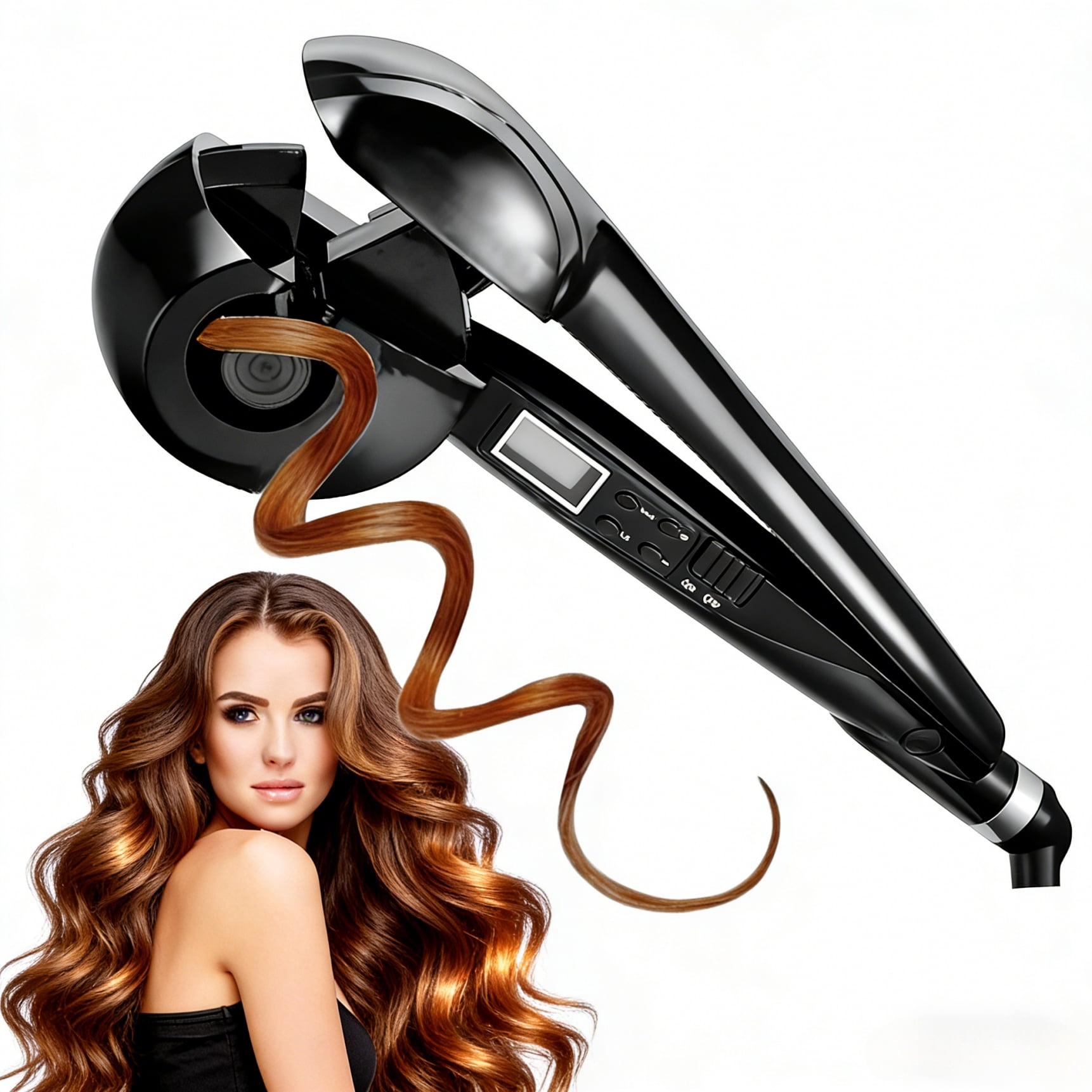 CNV Salon-Grade Auto-Rotating Hair Curler, Ceramic Professional ...