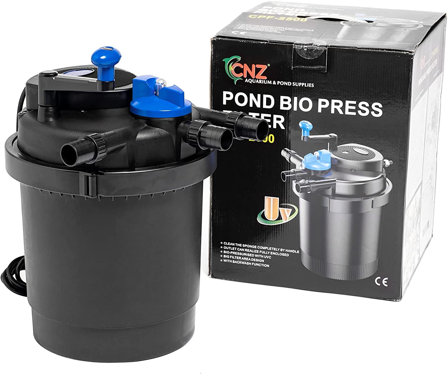CNZ Bio Pressure Pond Filter System with 13w UV Light, Pump & Foam, Up ...