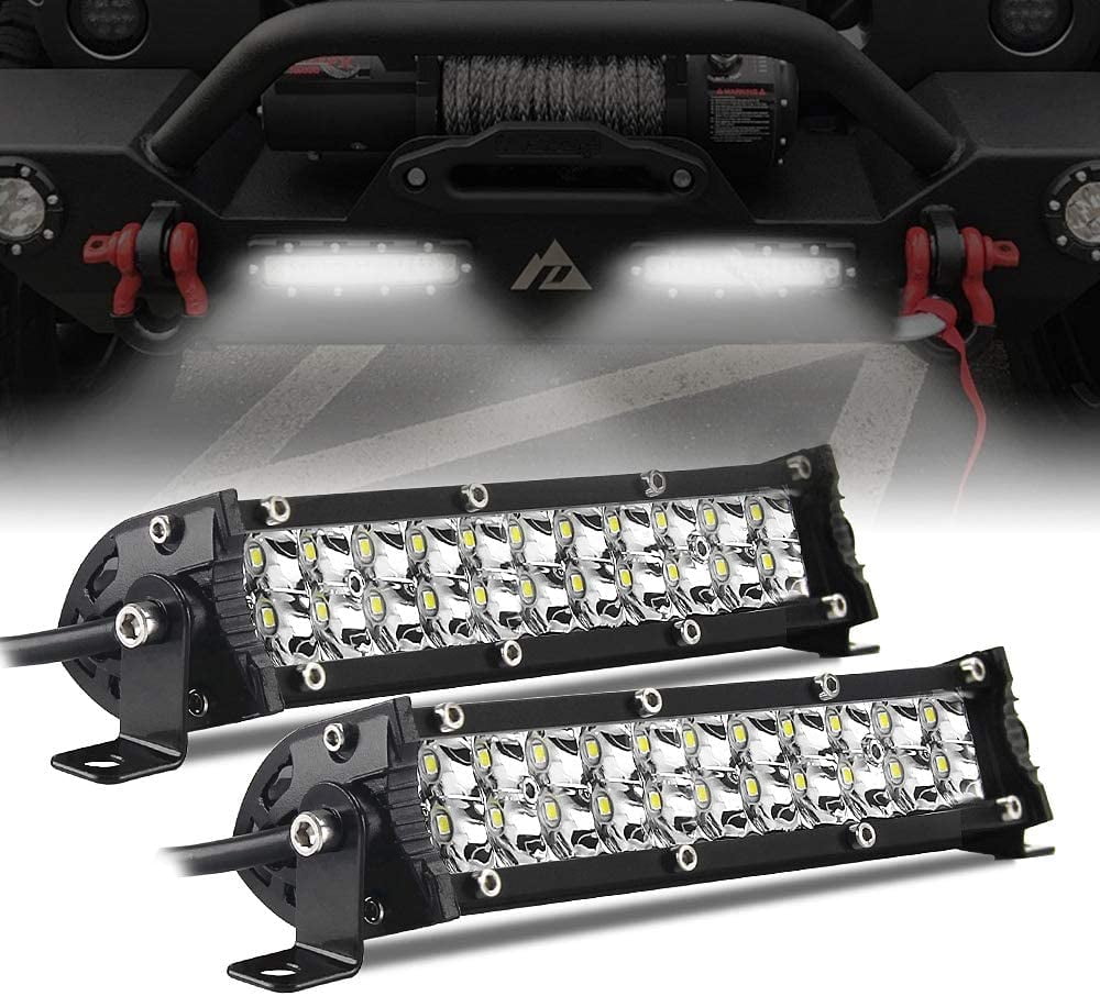 CO LIGHT 2PCS 8'' LED Light Bar Dual Row Mini Bar Lights 60W Flood Beam ...