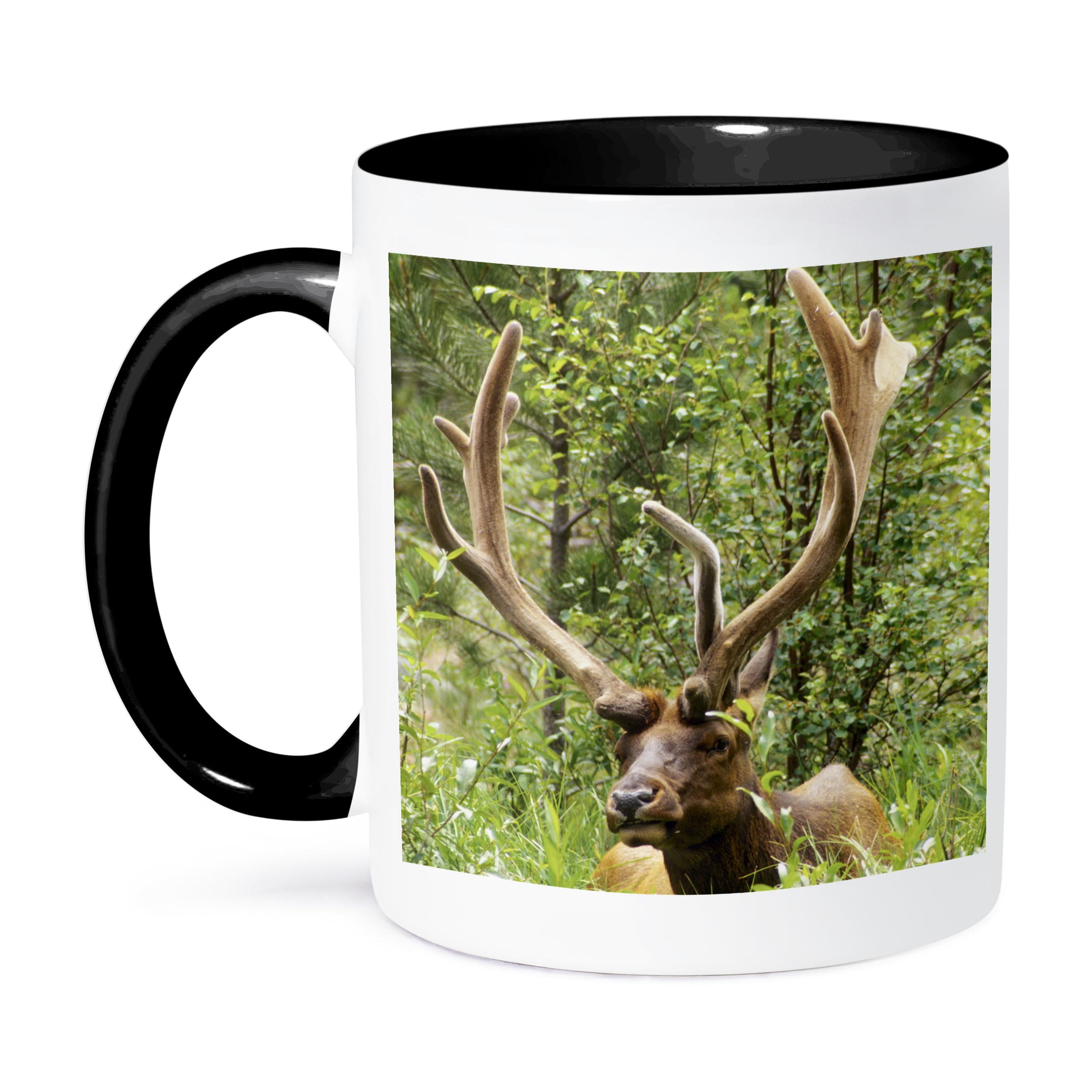 3dRose, CO, Rocky Mountain NP, Fall River, male elk - US06 AJN0002 - Alison Jones, 11oz Two-Tone ...