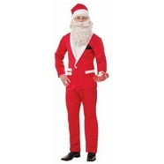 Santa Premium Plush Crimson Adult Suit - Walmart.com
