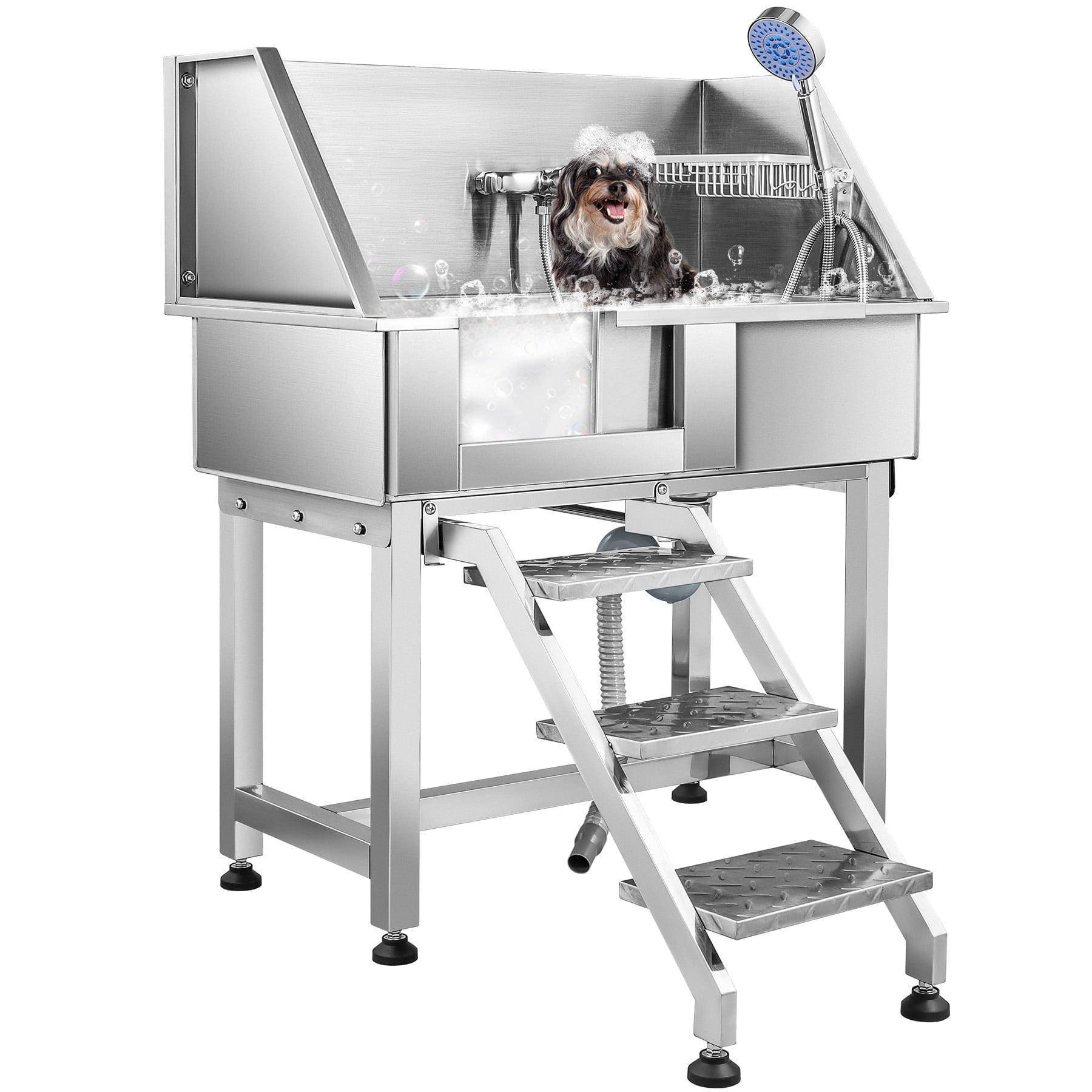 CO-Z 34" Dog Grooming Bath Tub, Stainless Steel Pet Bathing Station ...