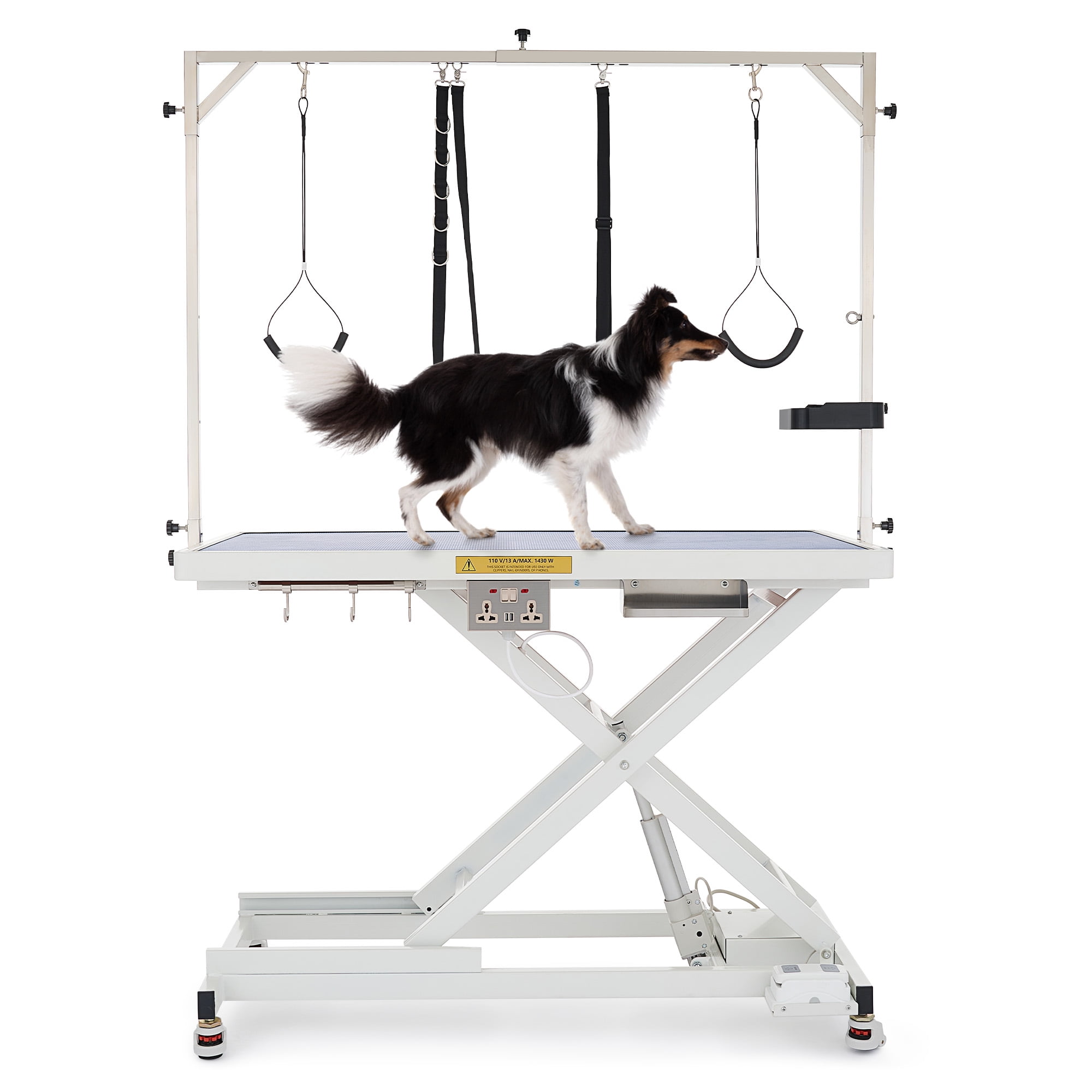 CO-Z 47" Electric Dog Grooming Table with Adjustable Grooming Bar and 4 ...