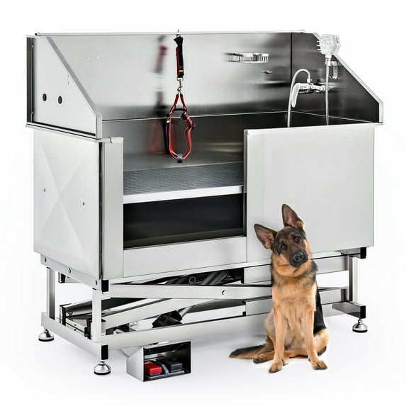 "CO-Z Elevated Dog Bathing Station, Electric Pro Pet Grooming Tub, 50 ...