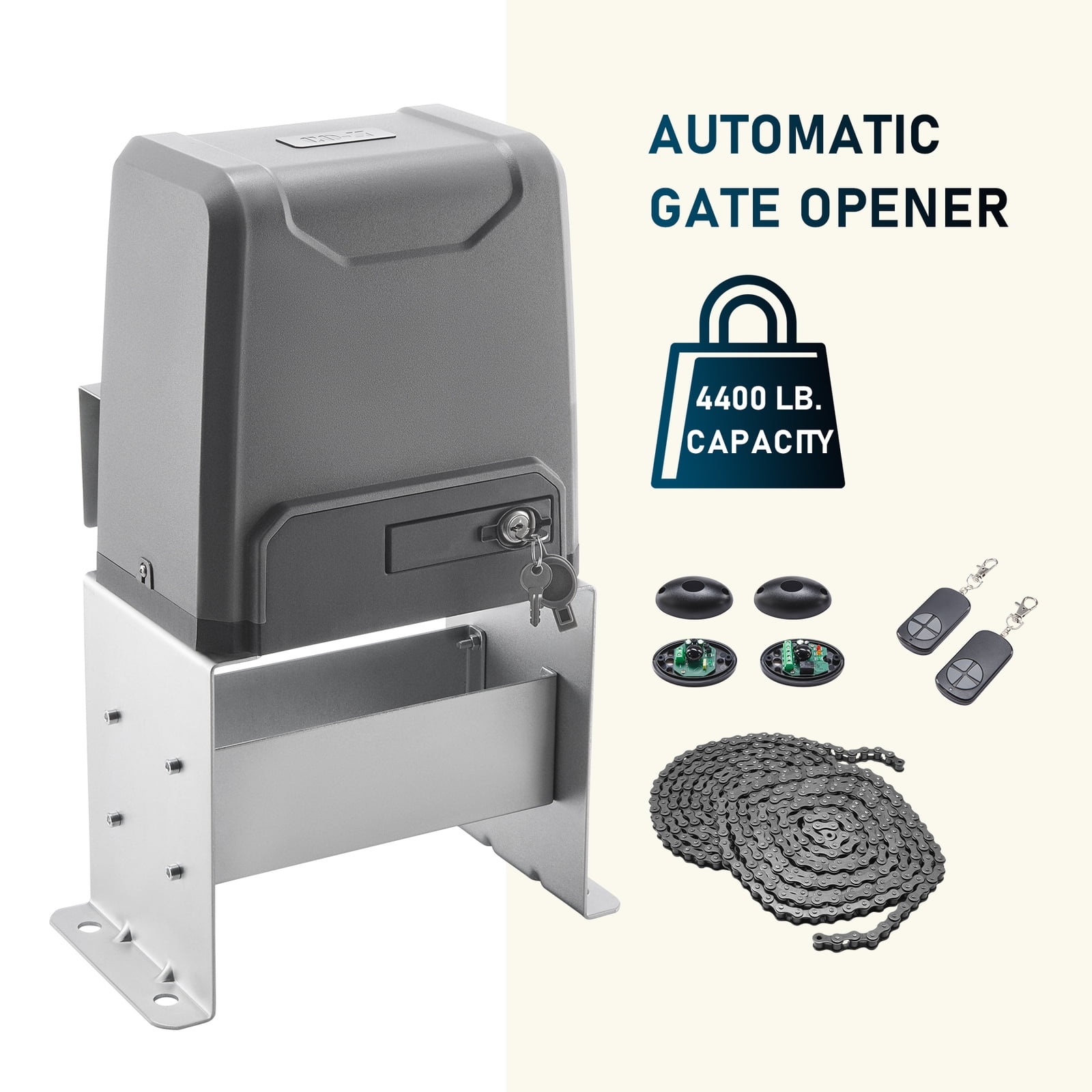 CO-Z Electric Gate Opener Sliding Gate Hardware Kit for 4400lb Heavy ...
