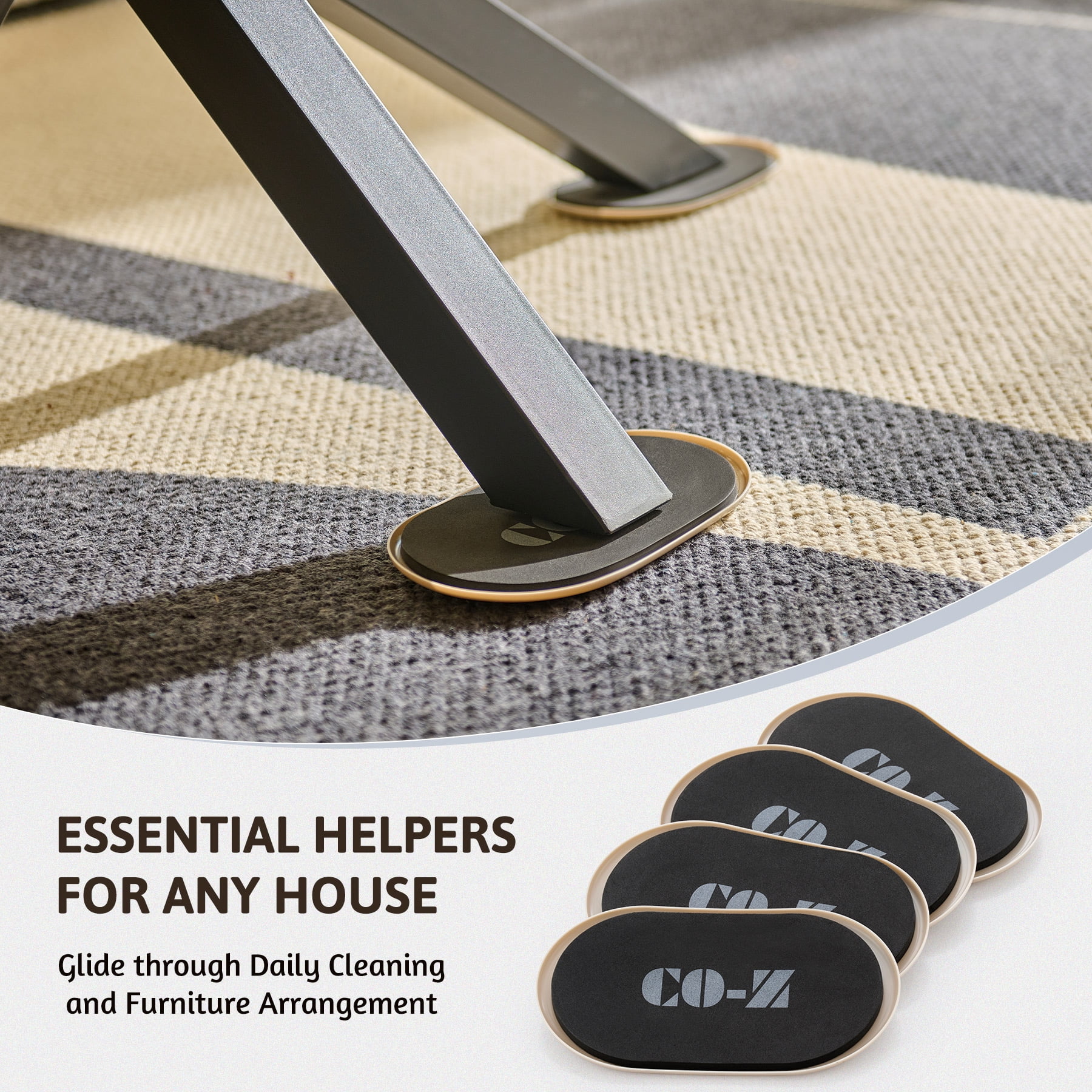 CO-Z Furniture Sliders, 4 Pack of Plastic Furniture Pads for Hardwood ...