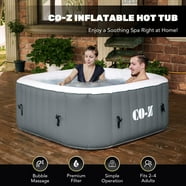 CO-Z Inflatable Spa Tub with 120 Air Jets Heater Electric Pump Outdoor ...