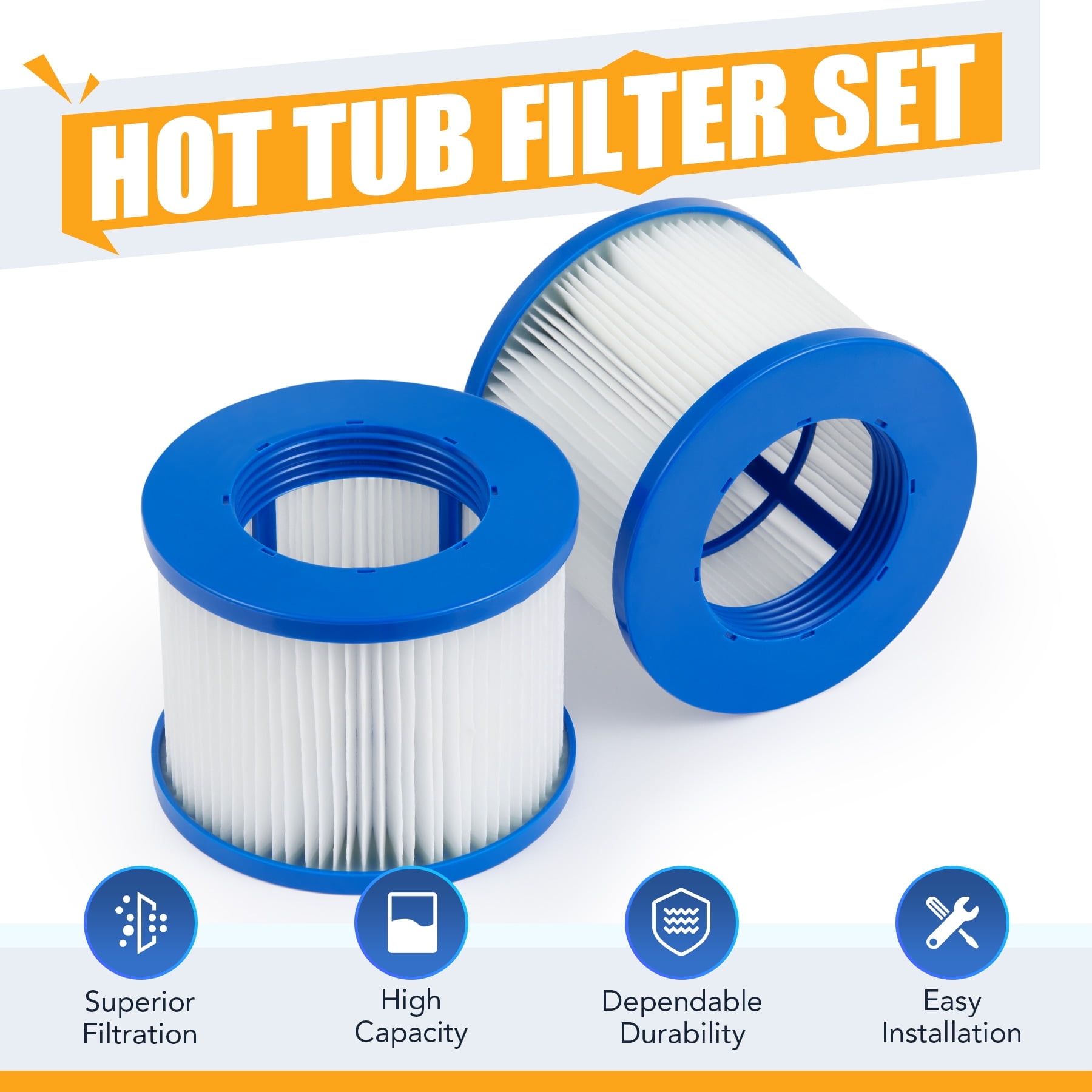 "CO-Z Spa Water Filters for Inflatable Hot Tubs and Portable Pools 4 ...