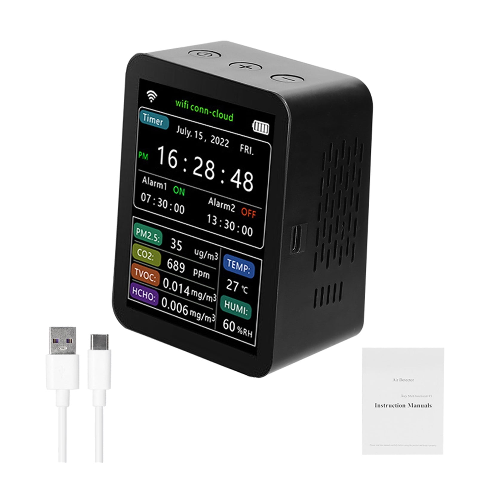 CO2 Meter Gas Detector Analyzer Air Quality Carbon Dioxide Detector Air ...