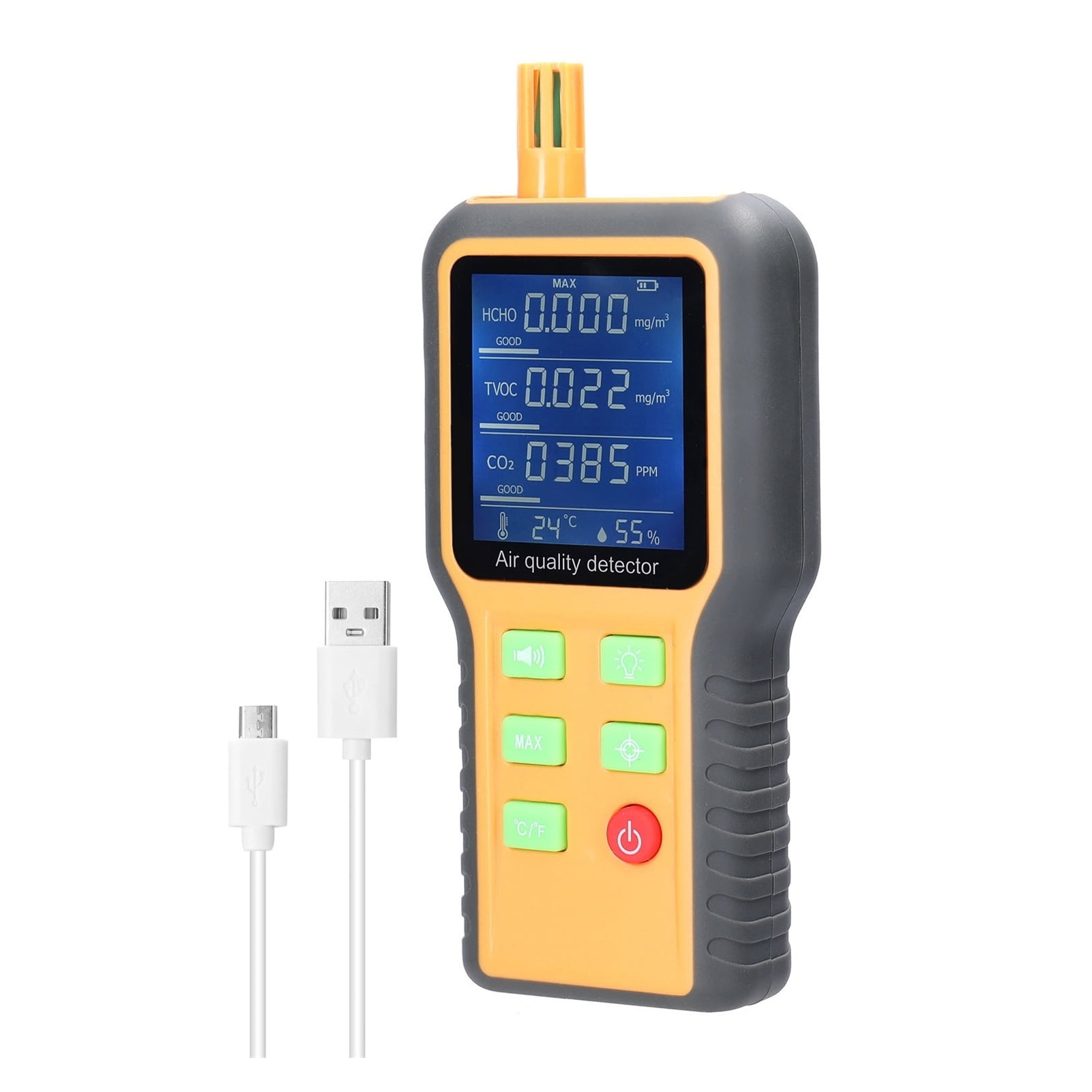 CO2 Meters Air Quality Monitor Detector LCD Display With Backlit Carbon ...