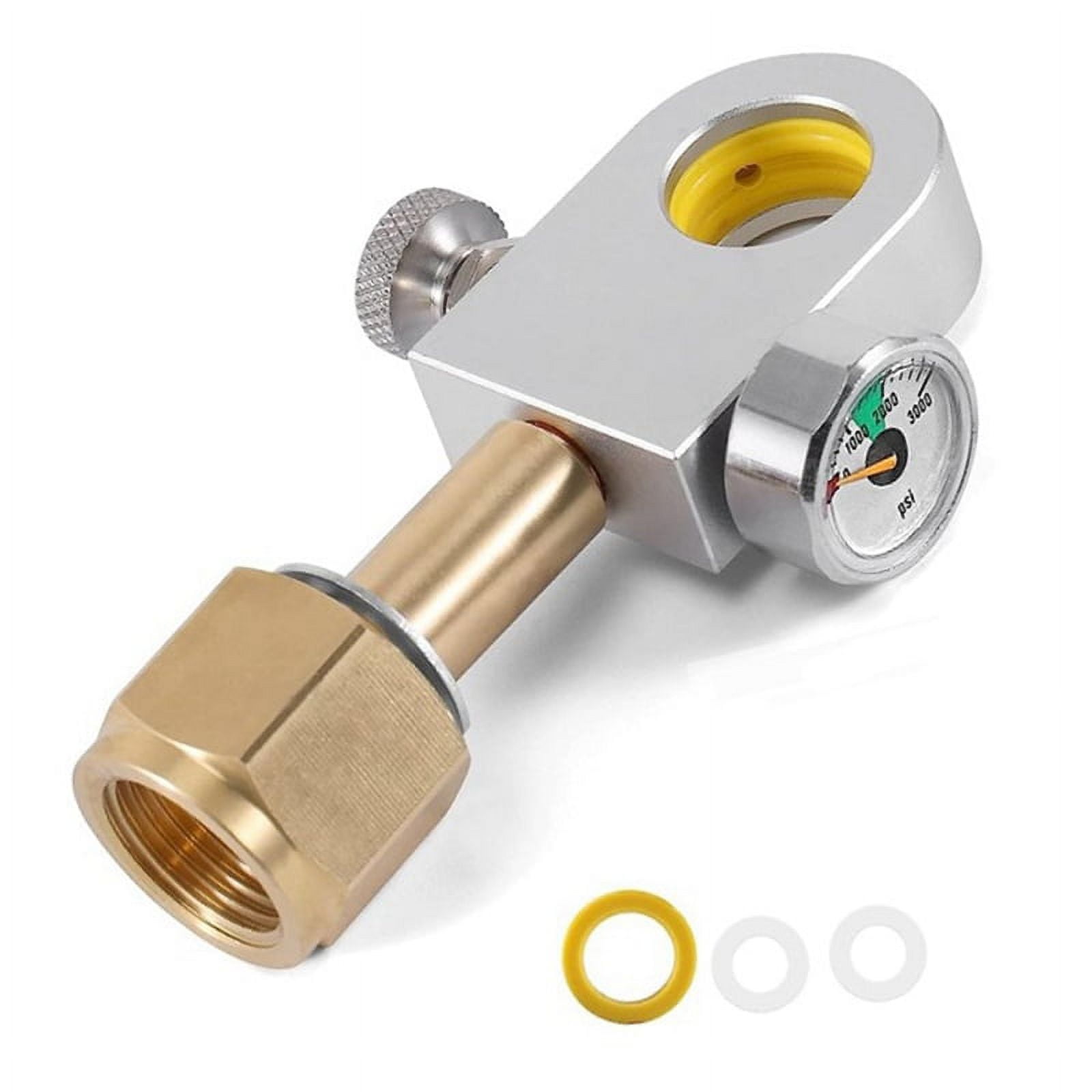 CO2 Refill Adapter Fit for Duo, Art,Terra Quick Connect CO2 Cylinder with 3000Psi Pressure Gauge ...