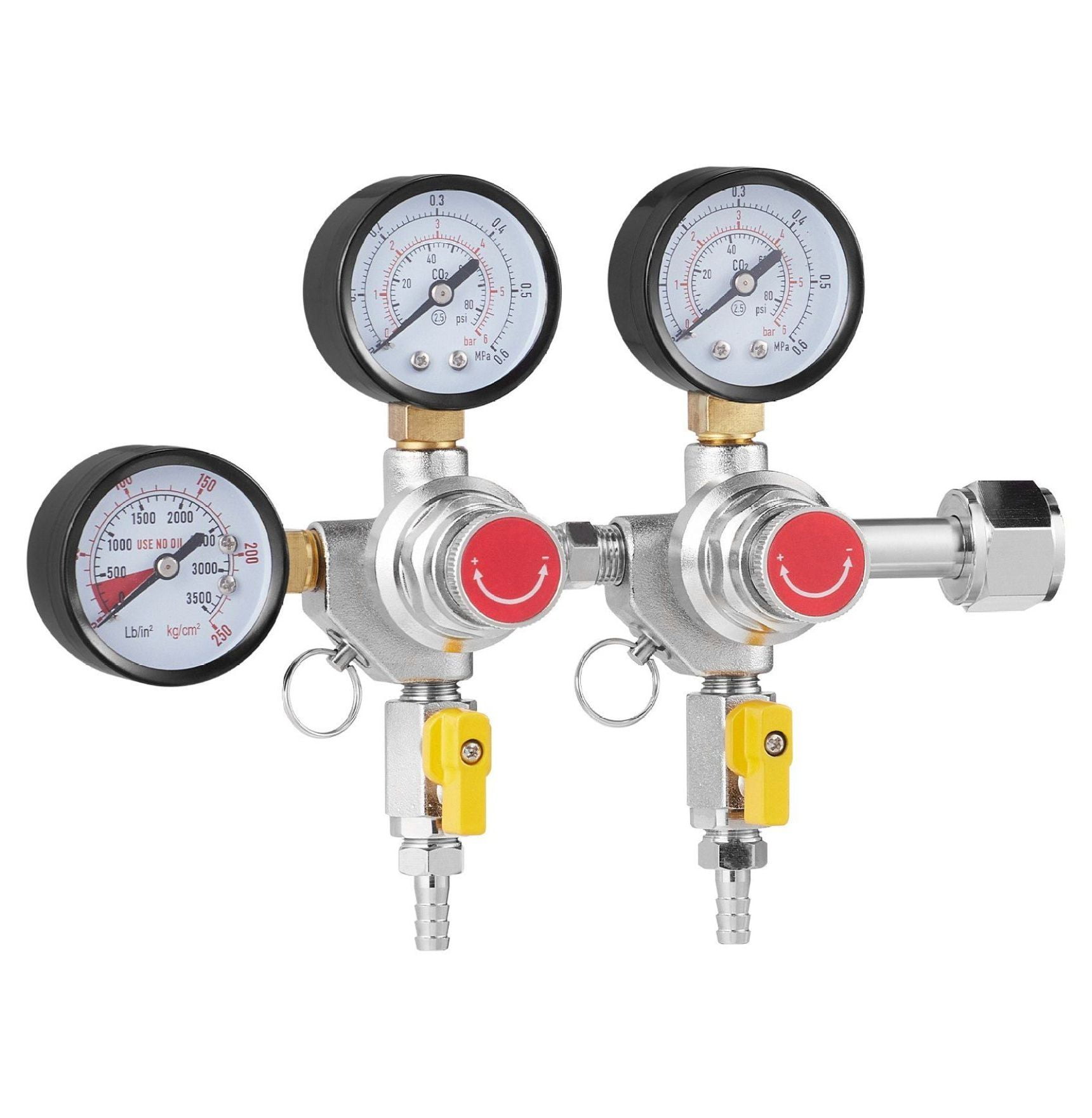 CO2 Regulator for Draft Beer - 0-60 PSI Gas Regulator with Dual Gauges ...