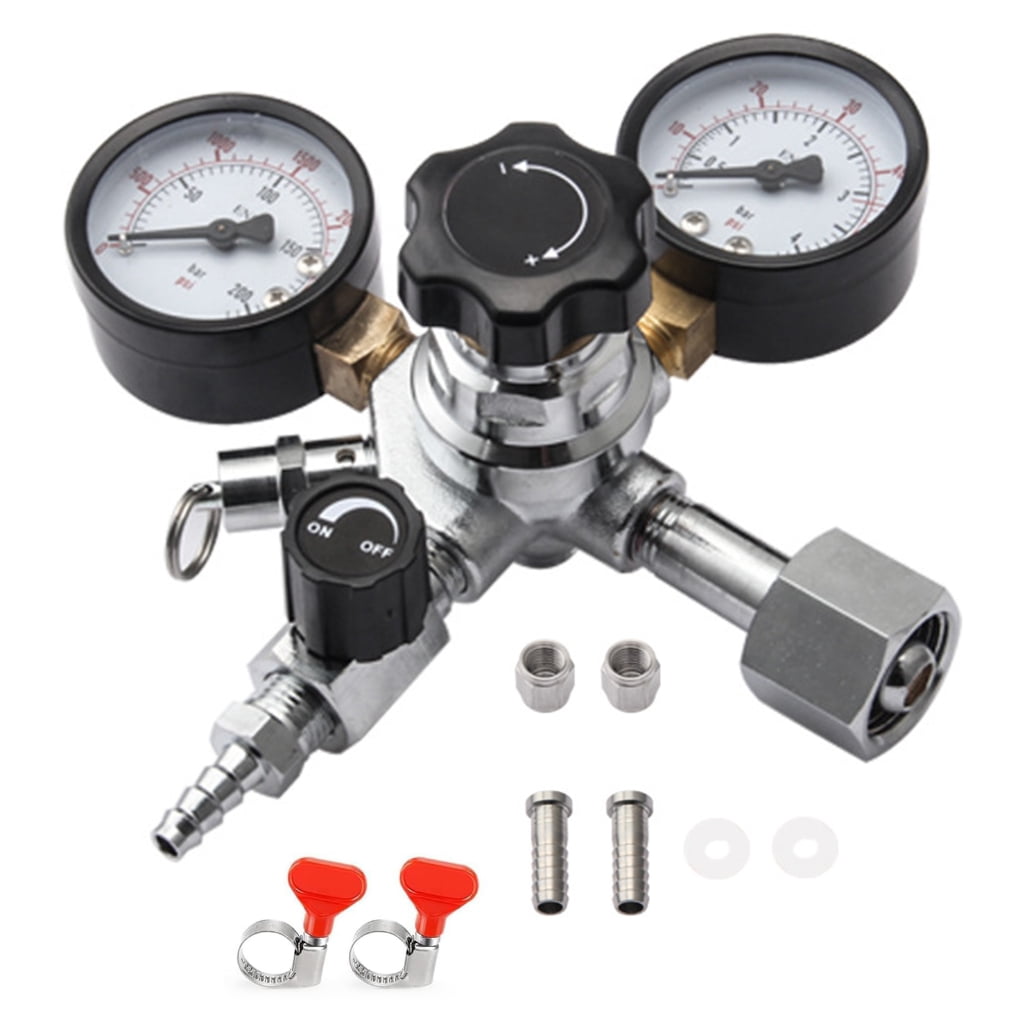 CO2 Regulator Valves 5/16in Regulator Draft Beer Machine Double Stage ...