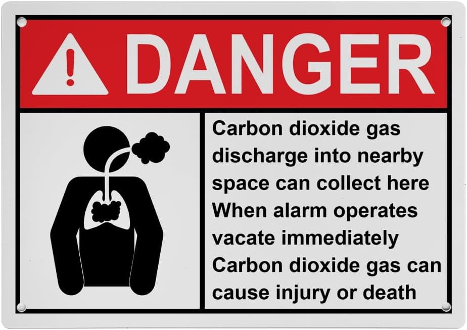 CO2 Warning Sign 8"x12" - Carbon Dioxide Safety Sign #4, UV Resistant ...