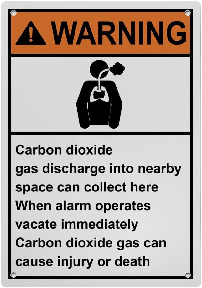 CO2 Warning Sign 8"x12" - Carbon Dioxide Safety Sign #43, UV Resistant ...