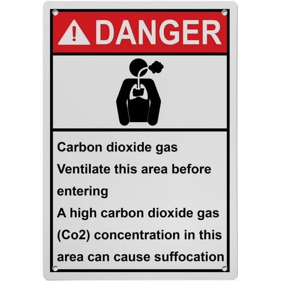 CO2 Warning Sign 8"x12" - Carbon Dioxide Safety Sign #44, UV Resistant ...