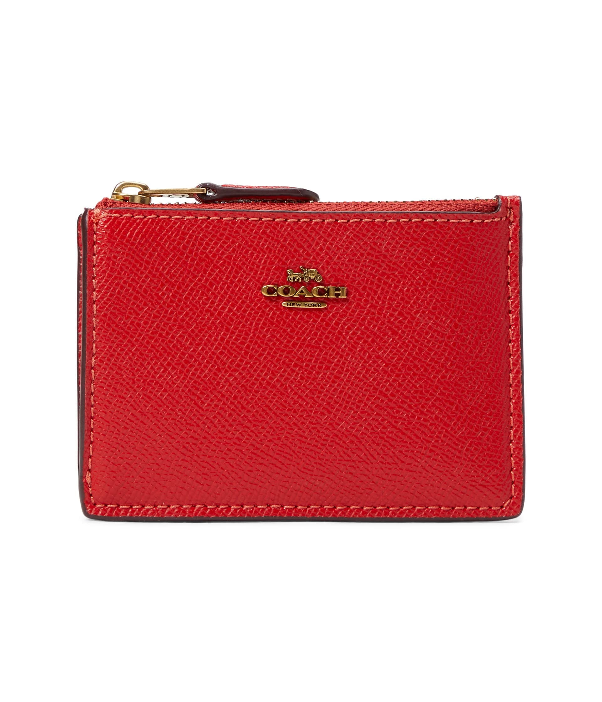 COACH Cross Grain Mini ID Skinny Sport Red 1 One Size - Walmart.com