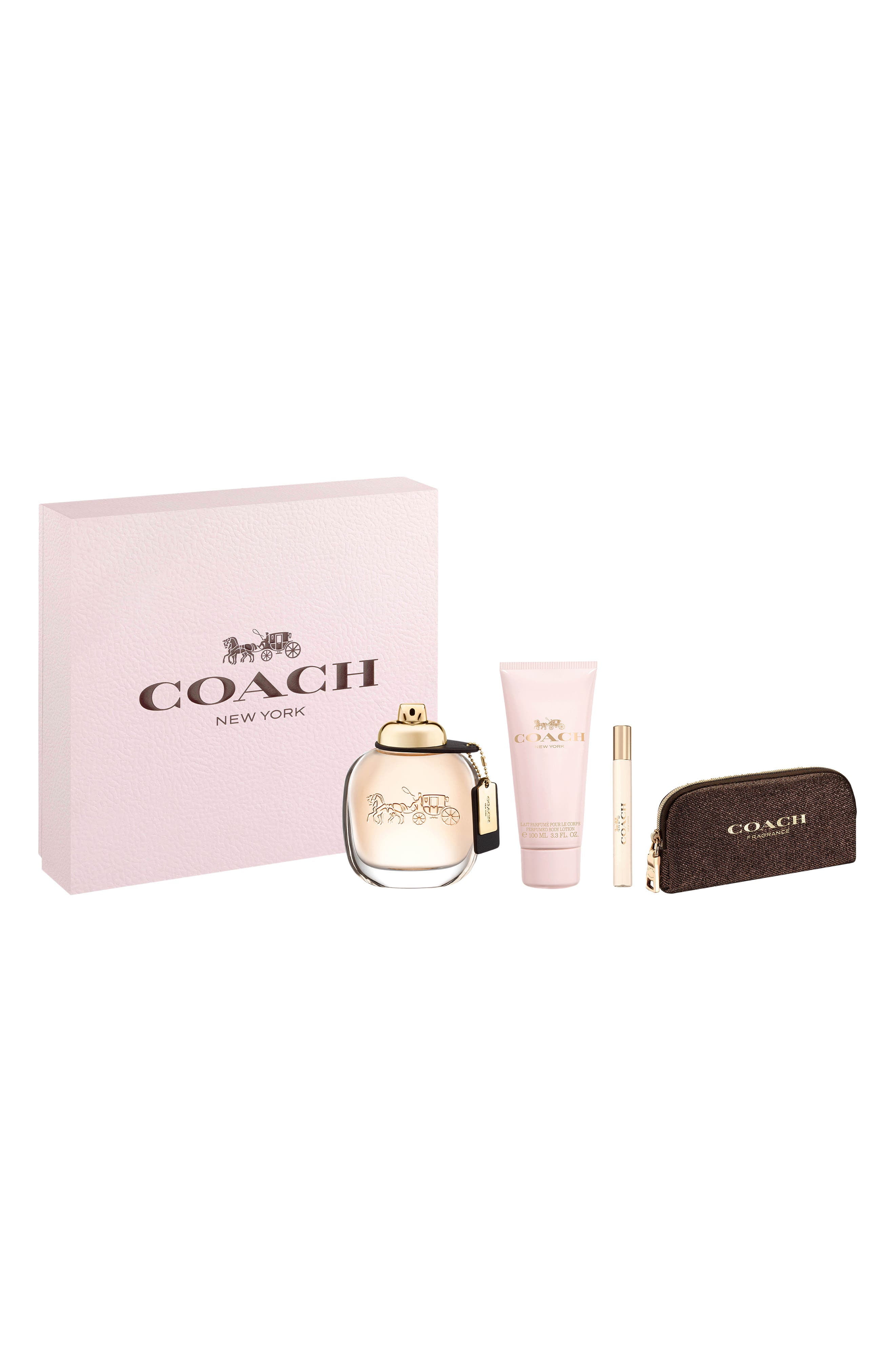 COACH EDP 4 Piece Set Gift for Women (3.0 oz EDP+3.3 oz Perfumed Body ...