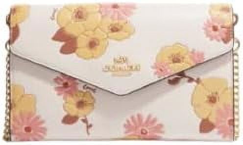 Coach Envelope Clutch Crossbody With Floral Cluster Print (Chalk Multi ...