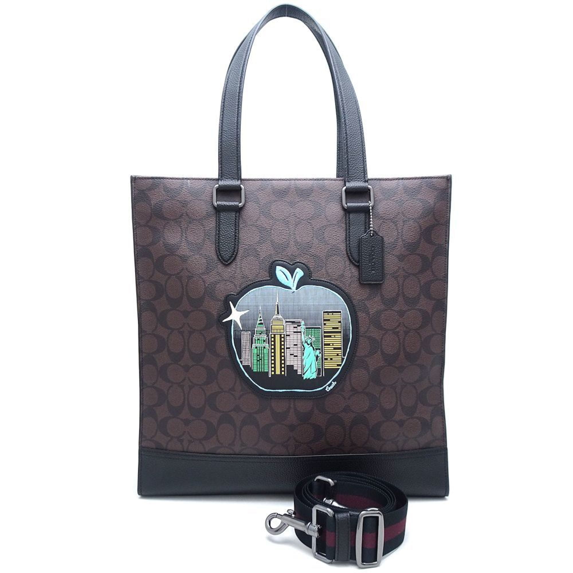 Pre-Owned COACH Graham Structured C6634 2-Way Tote Bag Coated Canvas x ...