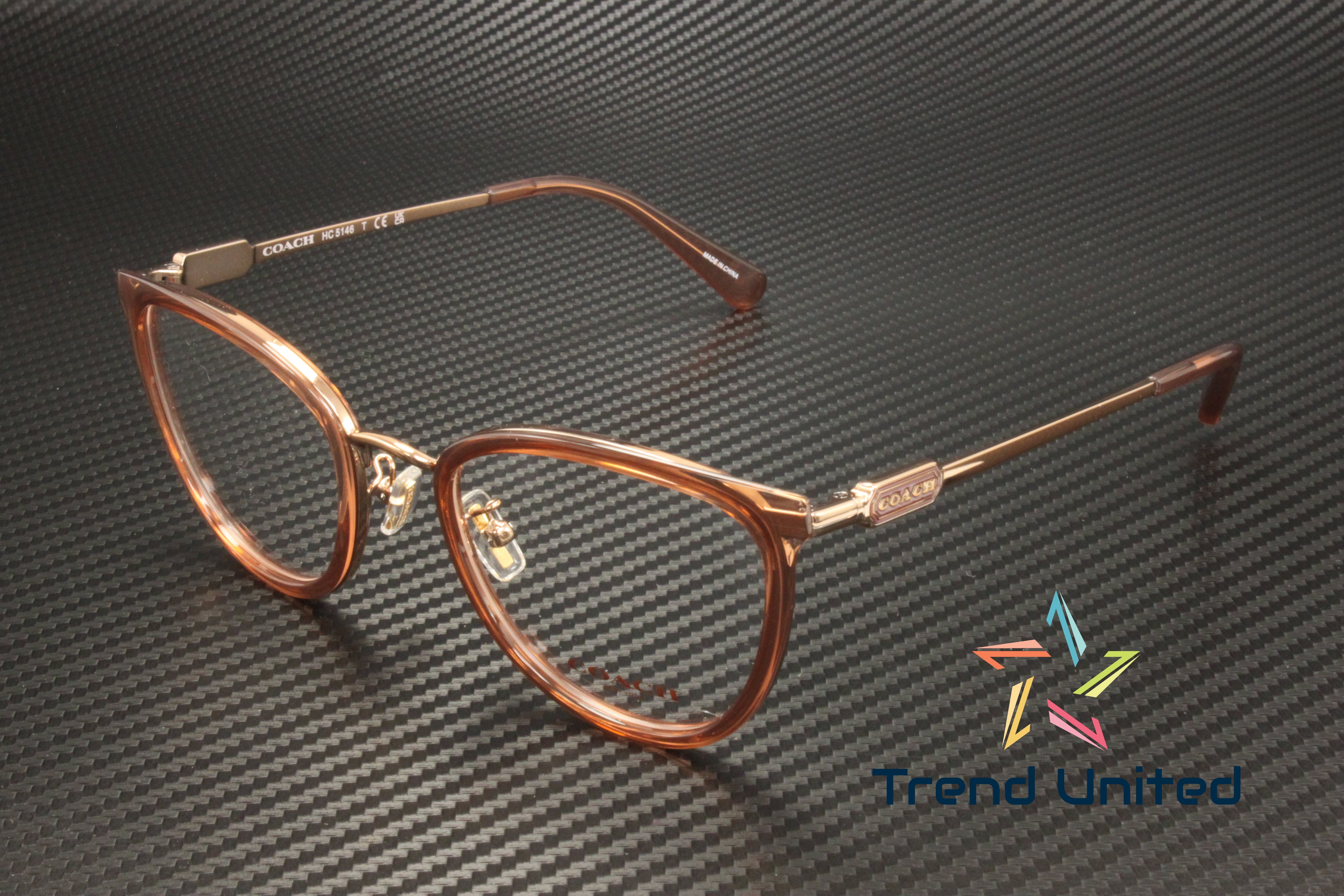 COACH HC5146 9415 Transparent Amber Demo Lens 52 mm Women's Eyeglasses ...