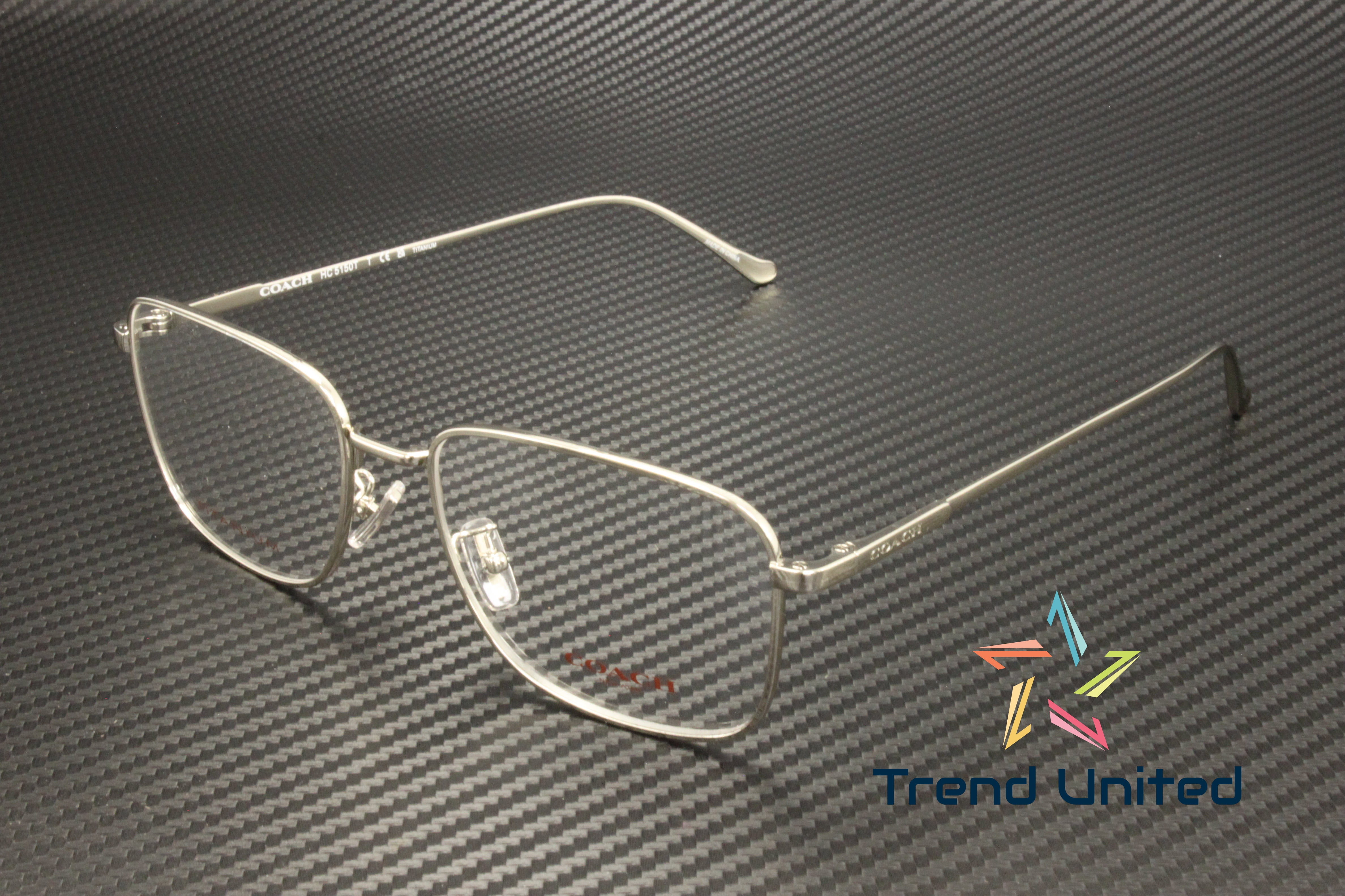 COACH HC5150T 9001 Silver Titanium Demo Lens 55 mm Men's Eyeglasses ...