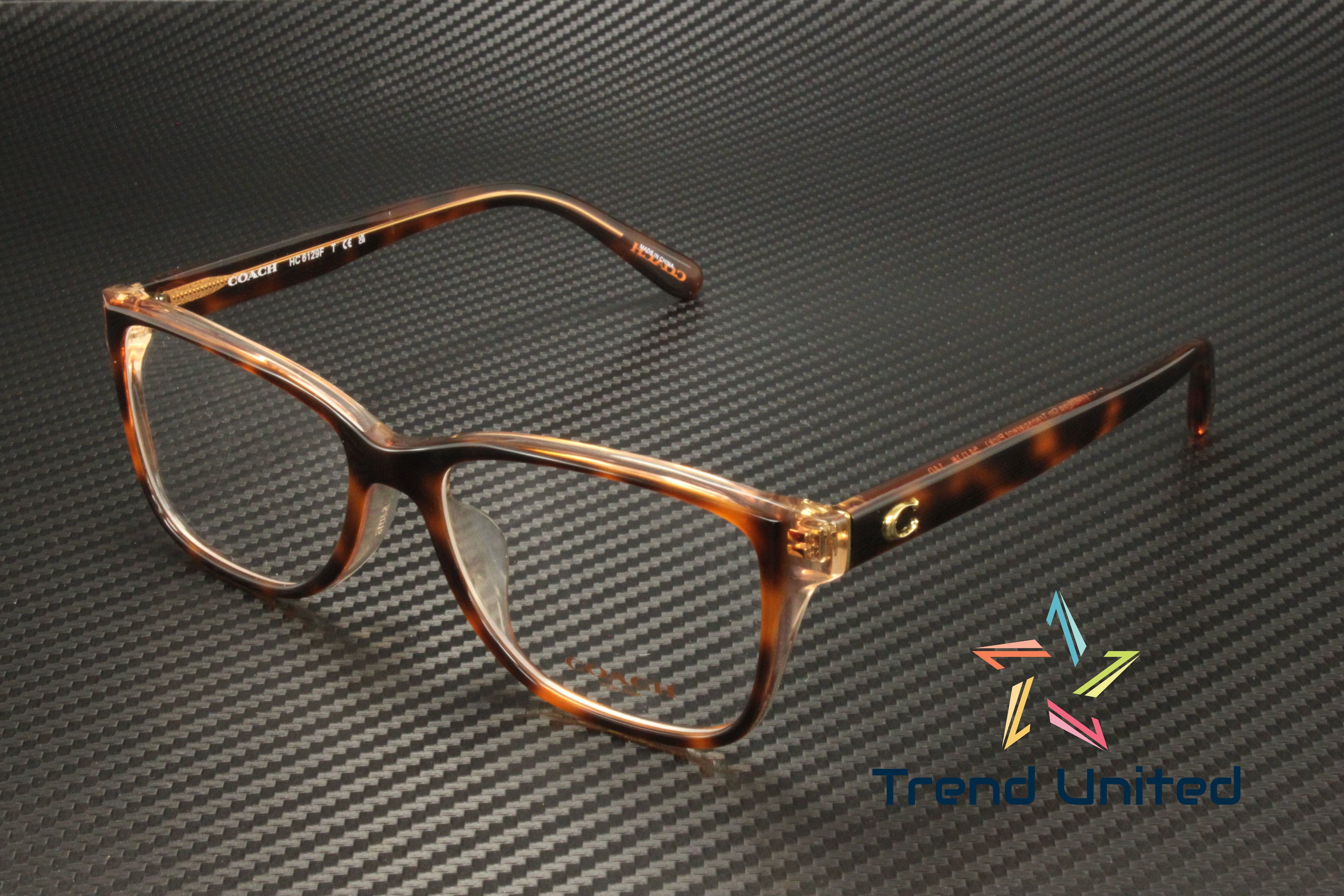 COACH HC6129F 5727 Tortoise On Transparent Pink Demo Lens 54mm Womens ...