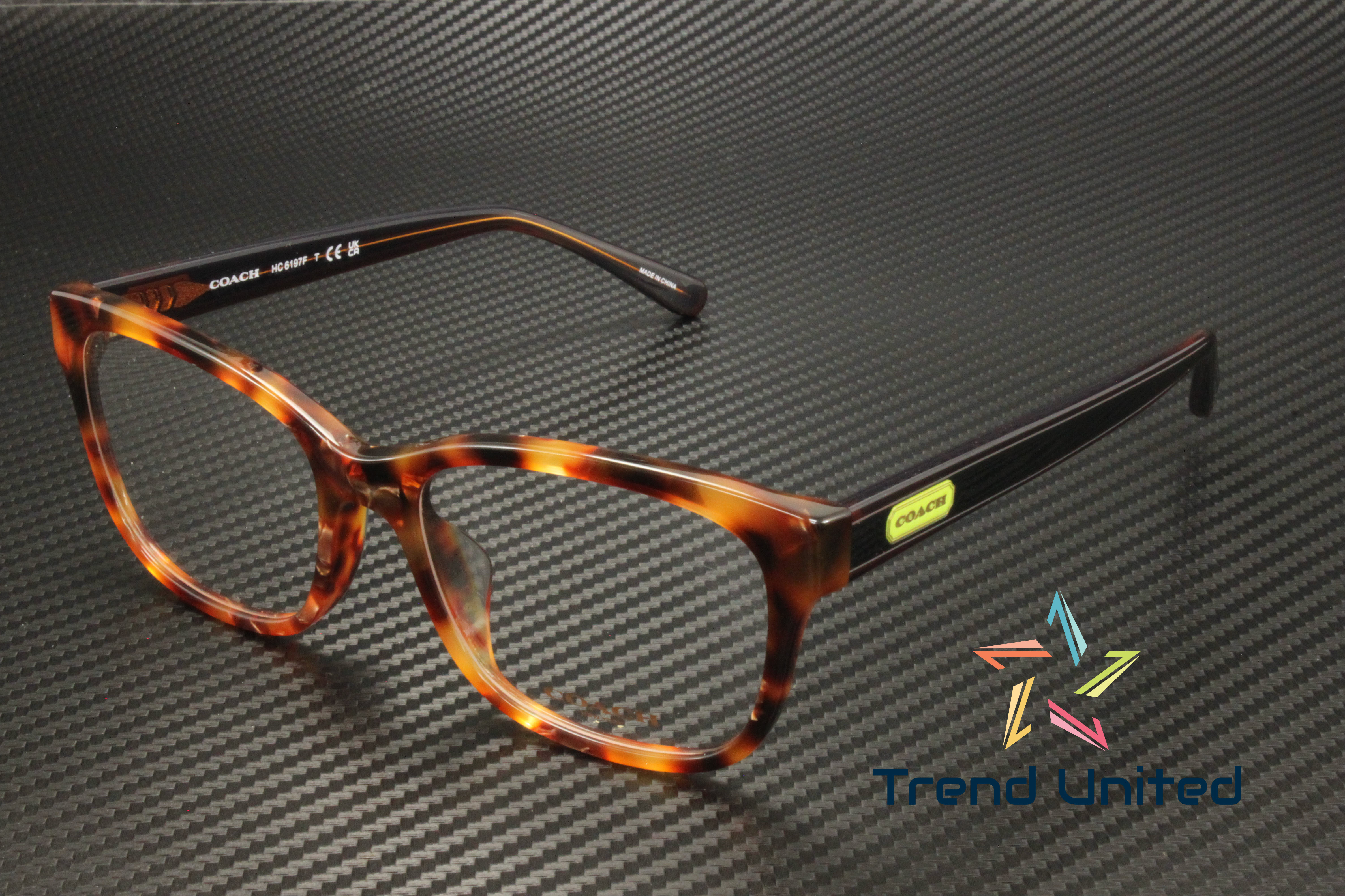 COACH HC6197F 5711 Pearlescent Amber Tortoise Demo Lens 55 mm Women's ...