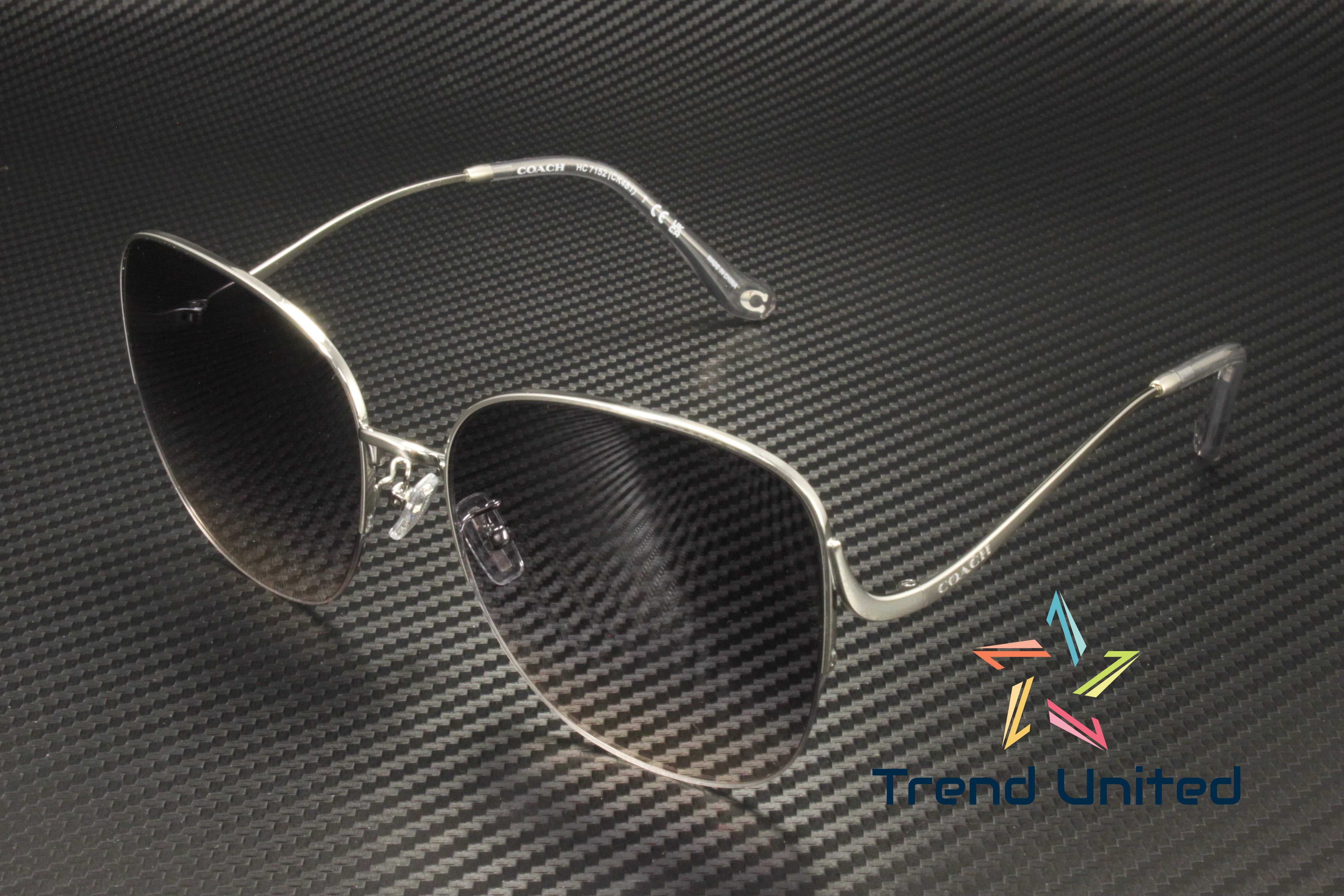 COACH HC7152 900136 Ck481 Silver Grey Pink Gradient 60 mm Women's ...