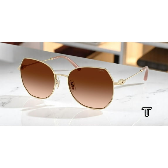 COACH HC7175 900574 Cad79 Shiny Lt Gold Brown Gradient 56 mm Women's ...