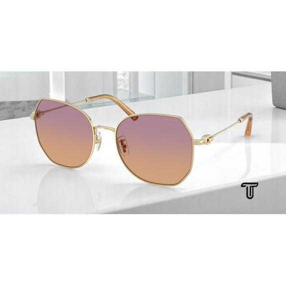 COACH HC7175 900578 Cad79 Shiny Lt Gold Burgundy Grad 56 mm Women's ...