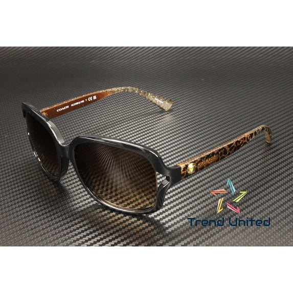 Coach Women's Sunglasses, Black Wild Beast, Brown Gradient Lens, 57mm ...