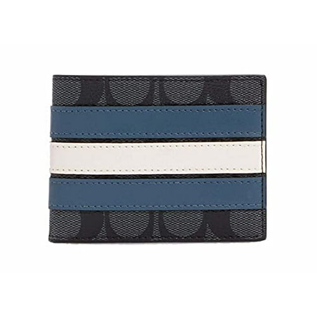 COACH Men's Slim Billfold Wallet In Signature Canvas With Varsity ...