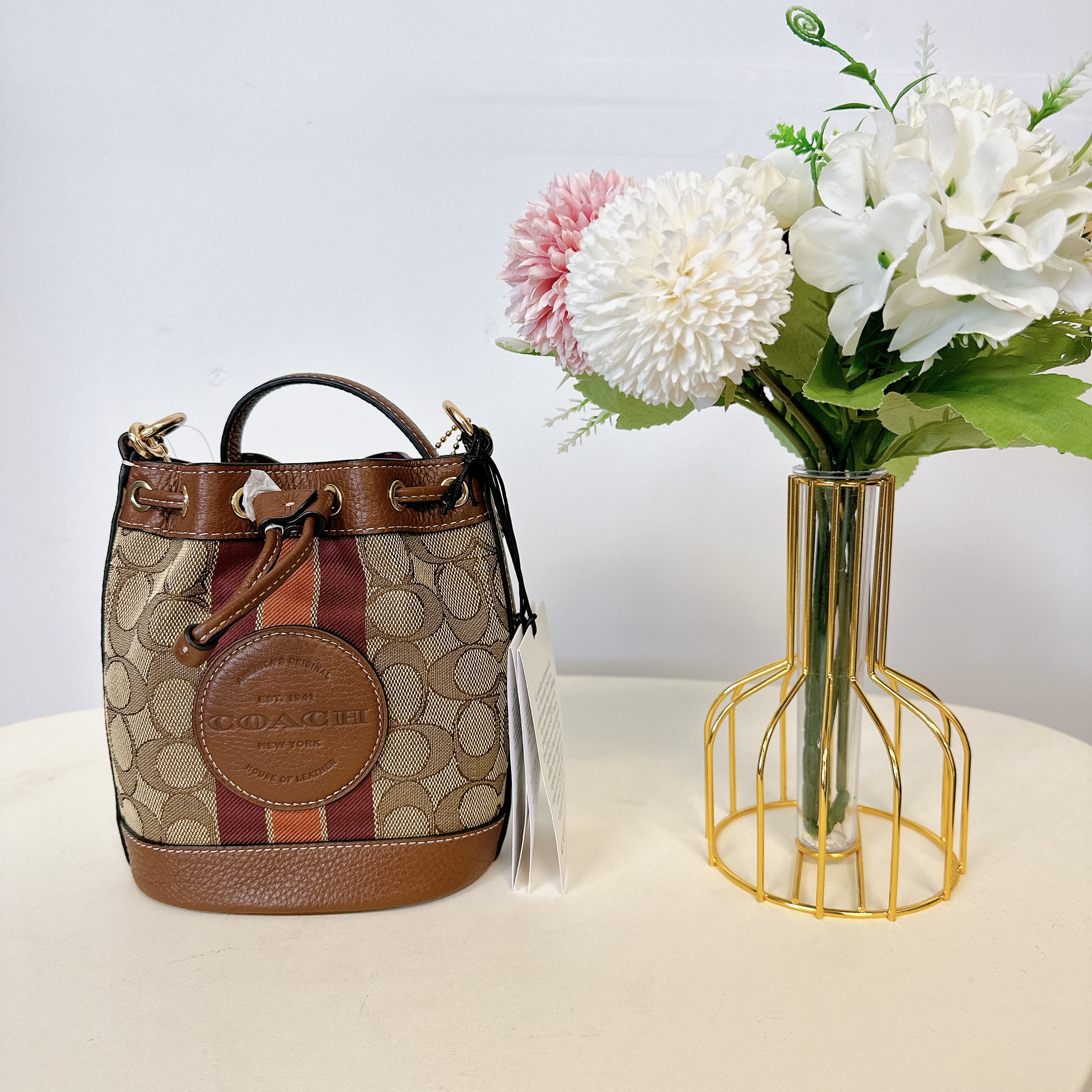 COACH Mini Dempsey Bucket Bag, Brown - Walmart.com