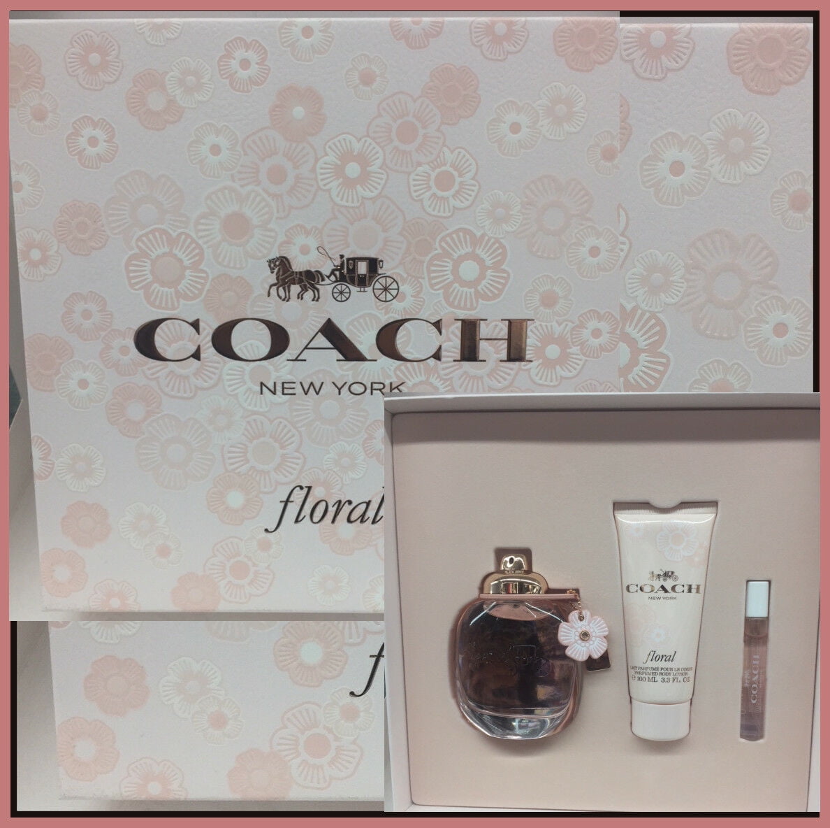 COACH NEW YORK Floral 3 PC FOR WOMEN EAU DE PARFUM 3.0 OZ +MINI+3.4 ...