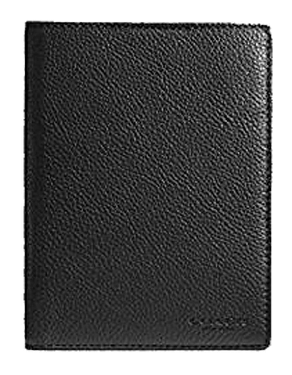 COACH Pebbled Leather Passport Case Travel Wallet in Black 93604 ...