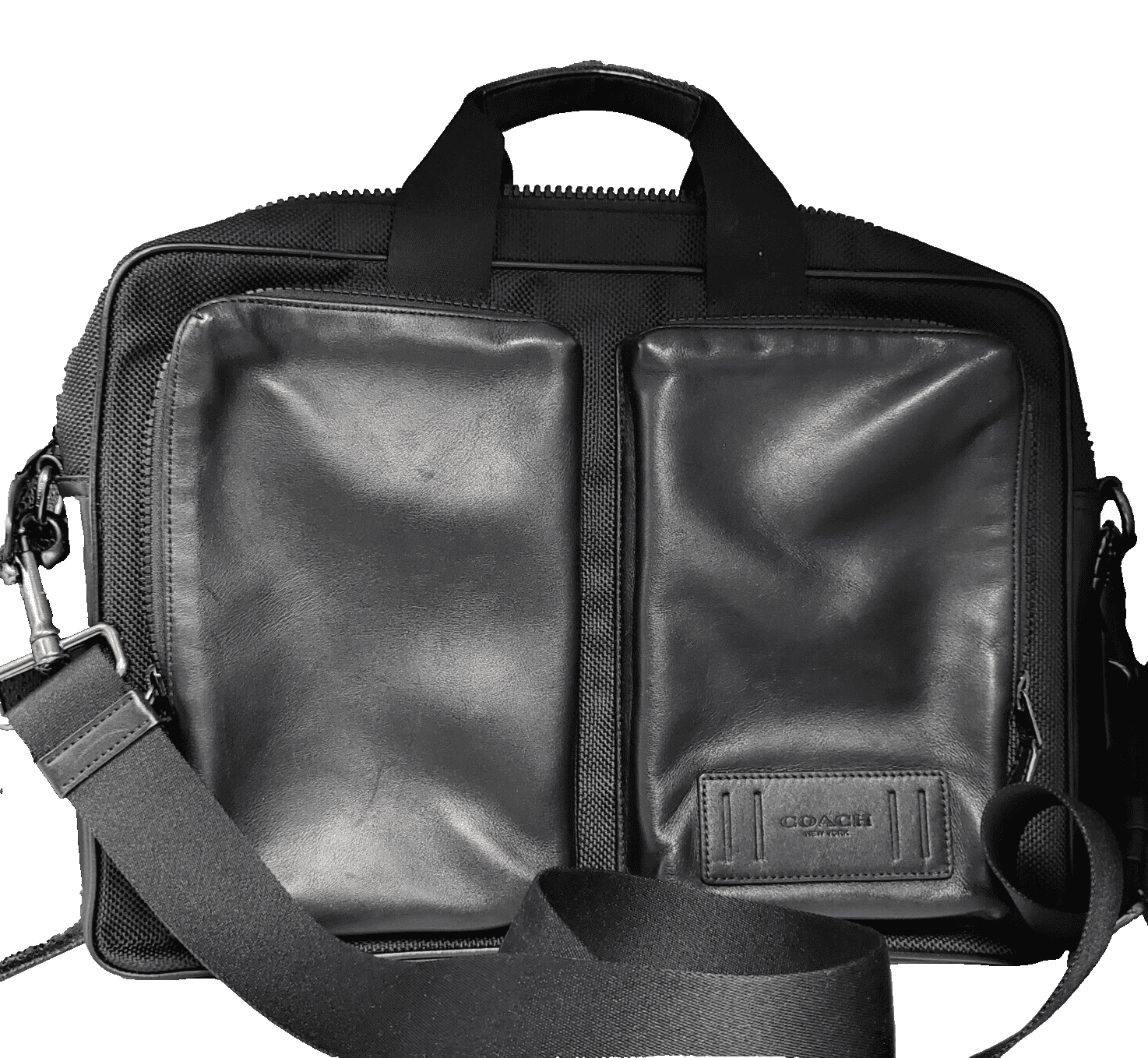 COACH Rider Brief Case Leather & In Signature Canvas - Walmart.com