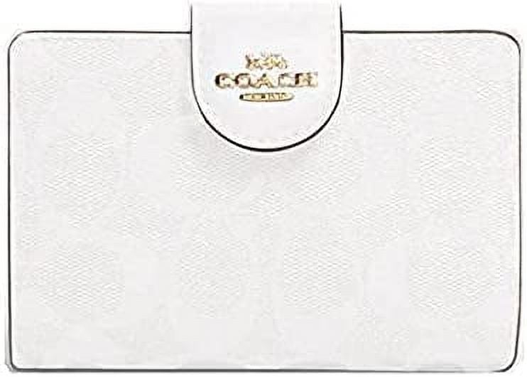 COACH Signature Medium Corner Zip Wallet Style No. C0082 Glacier White ...