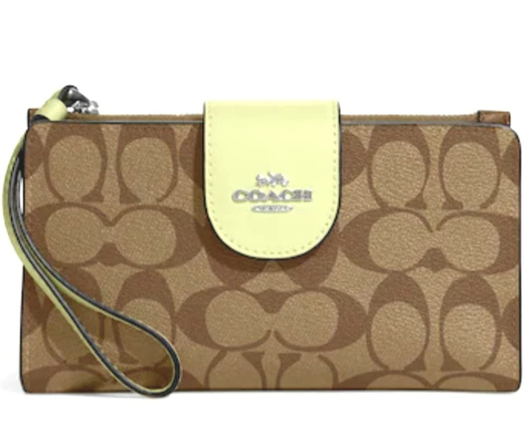 COACH Women's Signature Colorblock Tech Phone Wristlet Wallet, SV/Khaki ...