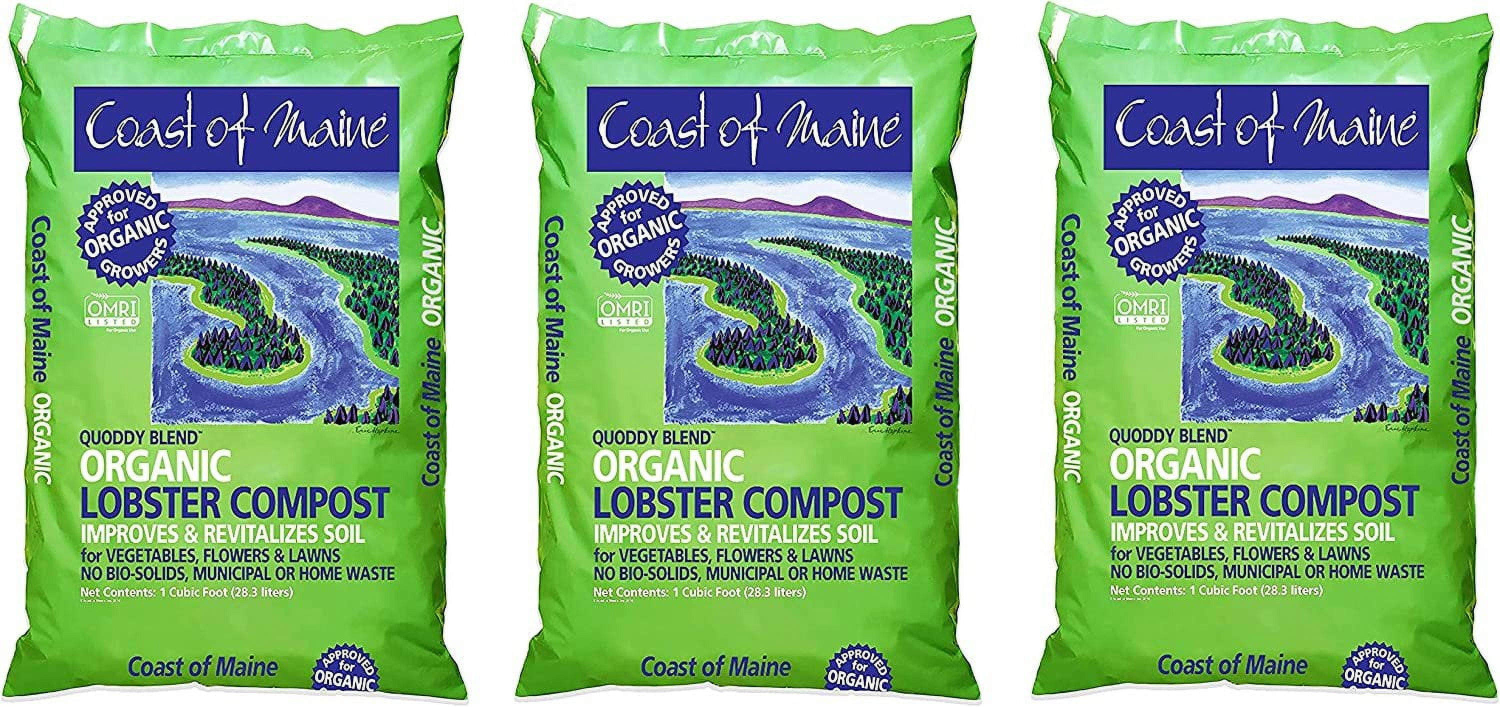 COAST OF MAINE Q1 Lobster Compost Soil Conditioner, 1 Cubic Feet Thr ...